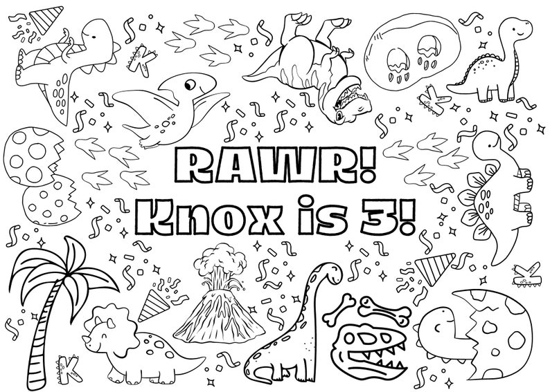 Custom Birthday Coloring Poster - Etsy