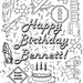 Custom Birthday Coloring Poster - Etsy