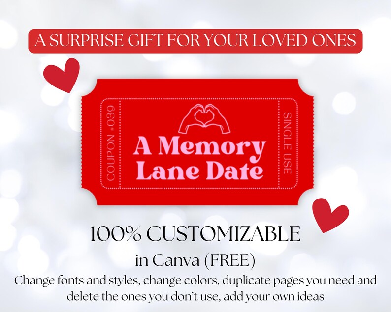 50 Editable Printable Love Coupons, Romantic Gift for Couples, Digital ...