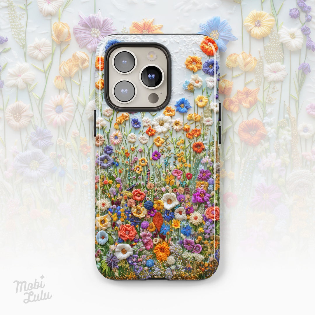 3D Embroidery Flowers Phone Case | Phone Cover for | Pearl | Spring ...