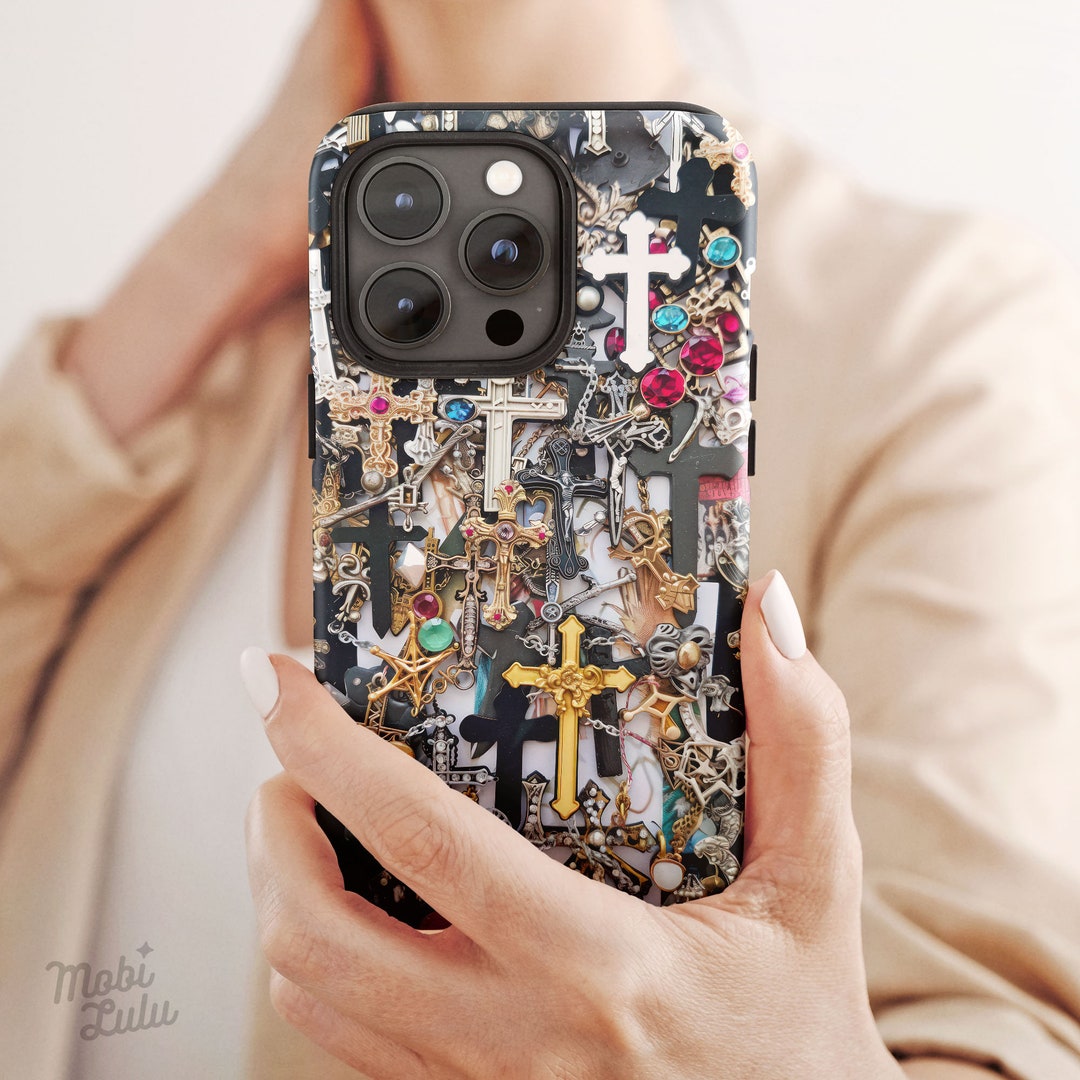 Y2K Cross Phone Case | Collage Phone Cover | iPhone 15 Pro Max, 14 Plus ...