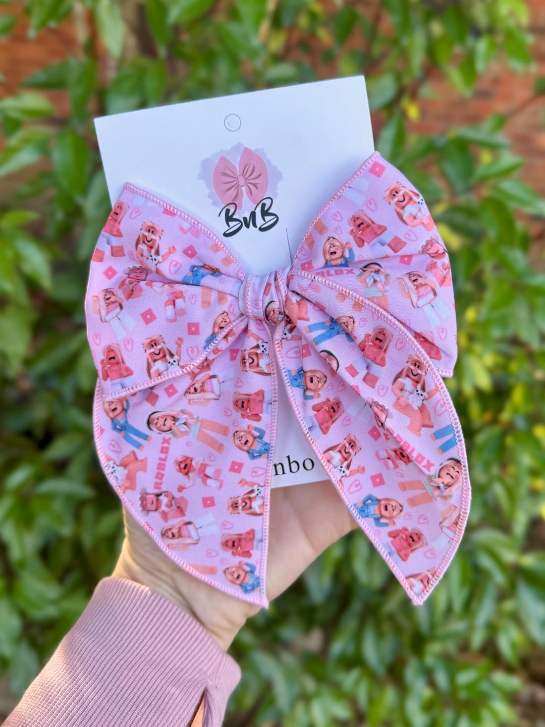 Gamer Bow | Pink Blox Bows - Etsy