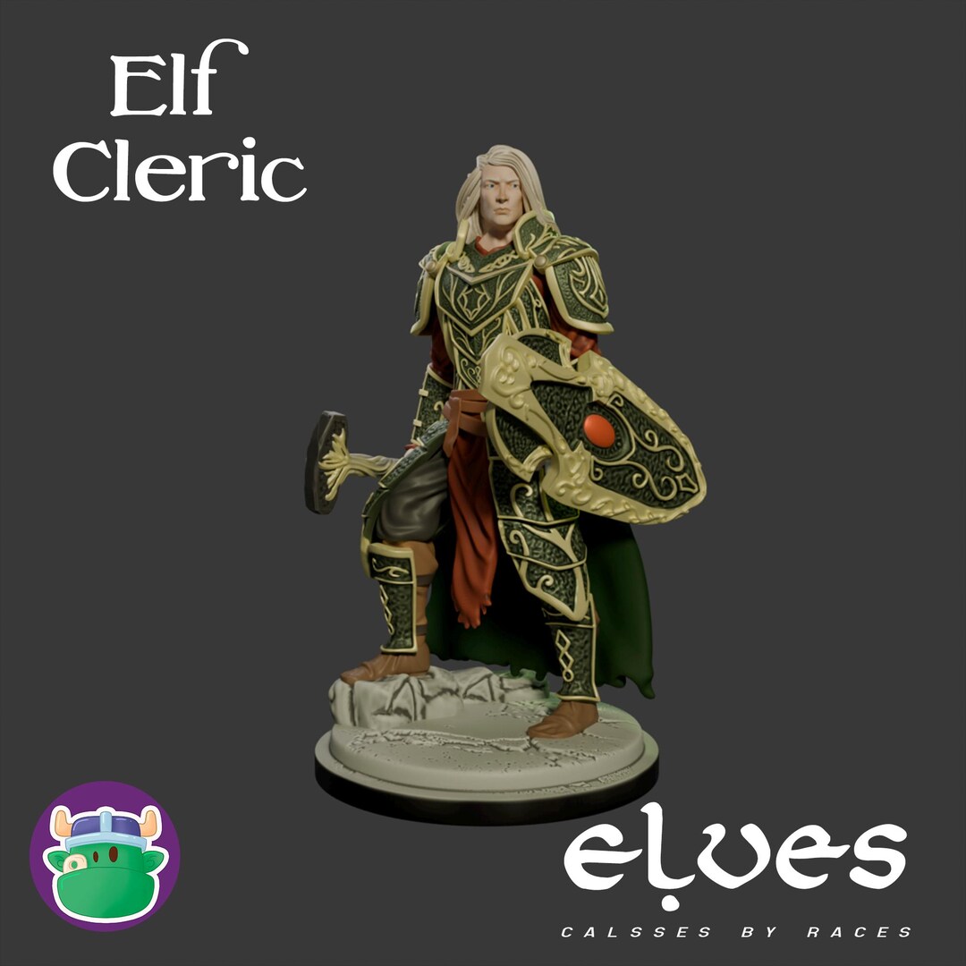 Elf Cleric D&d/pathfinder 37mm Scale - Etsy