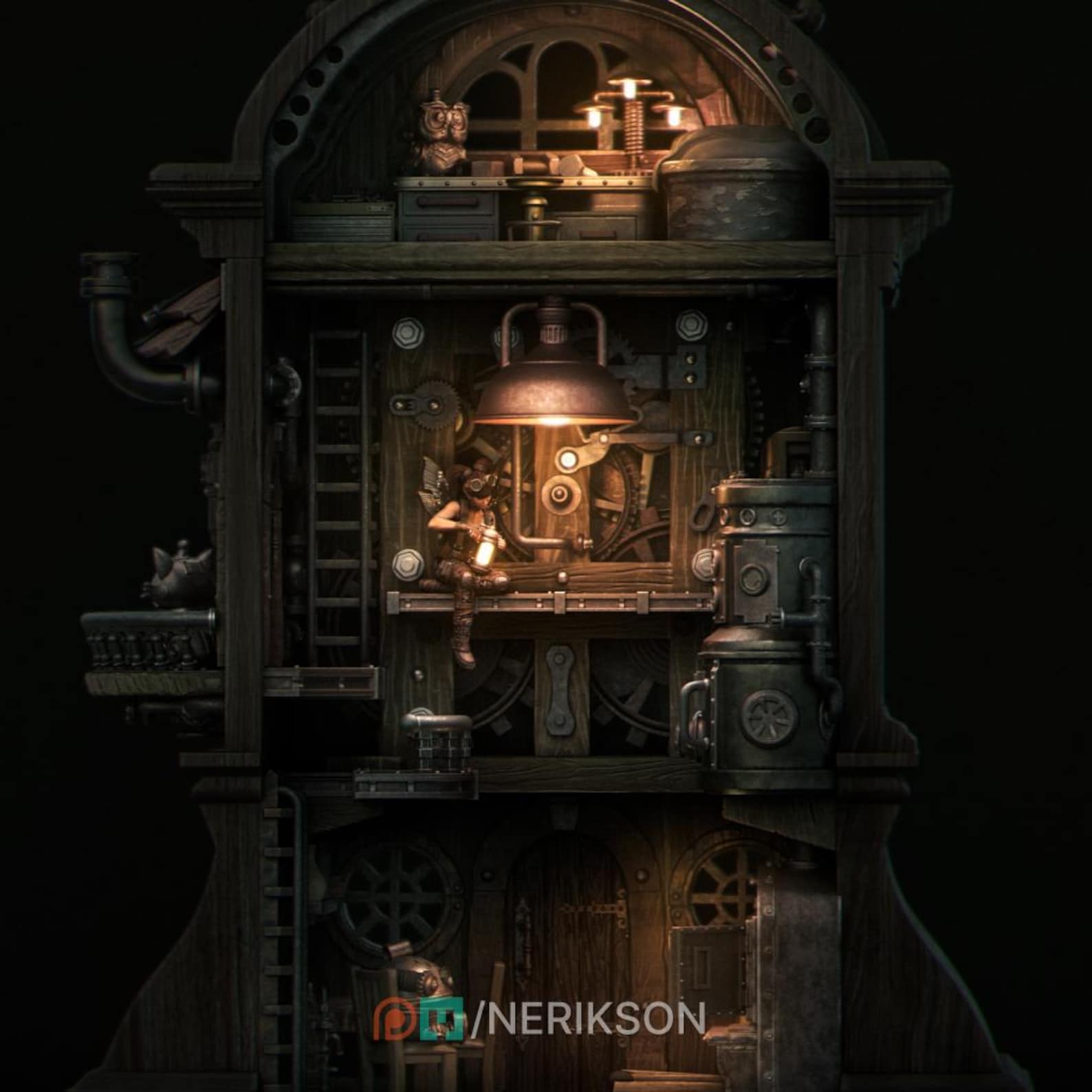 Tinker Fairy Diorama/mini Book Nook D&d/pathfinder by Nerikson Models ...