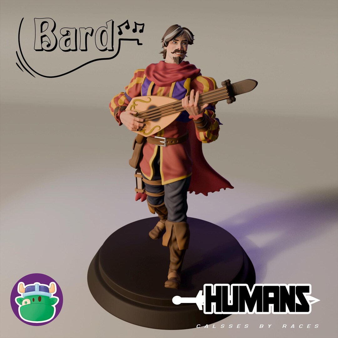 Male Human Bard D&d/pathfinder 37mm Scale - Etsy