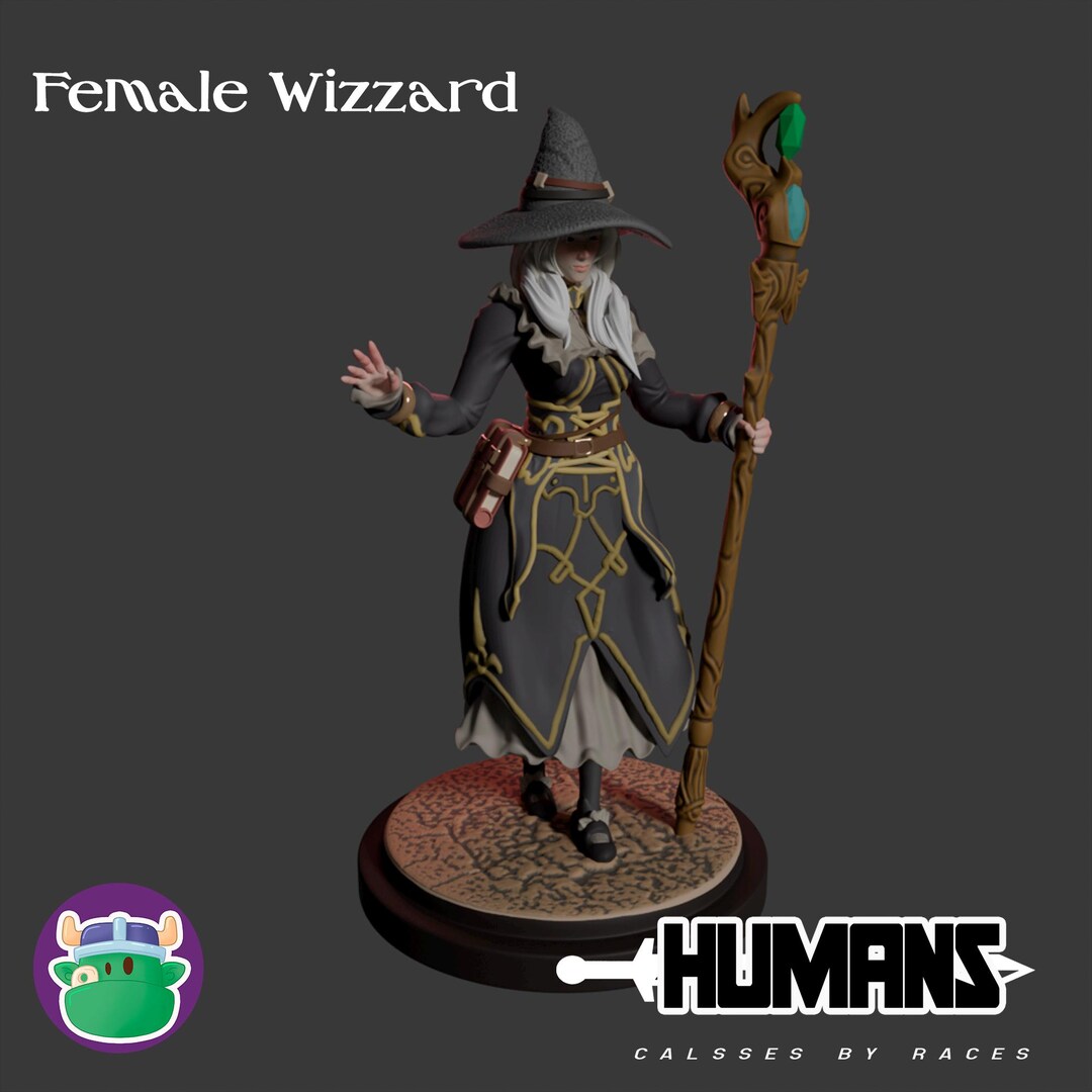 Female Human Wizard Dnd 37mm Scale - Etsy
