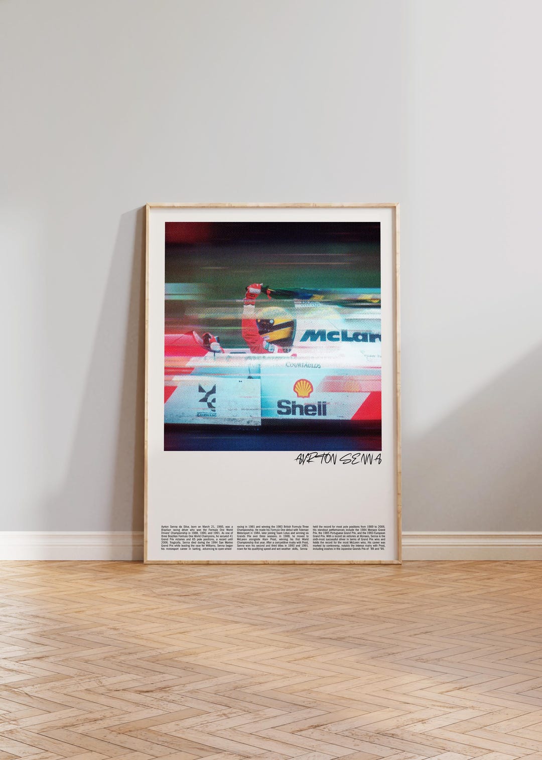 Ayrton Senna Poster Risograph Motion Blur Effect, Racing Art Print ...