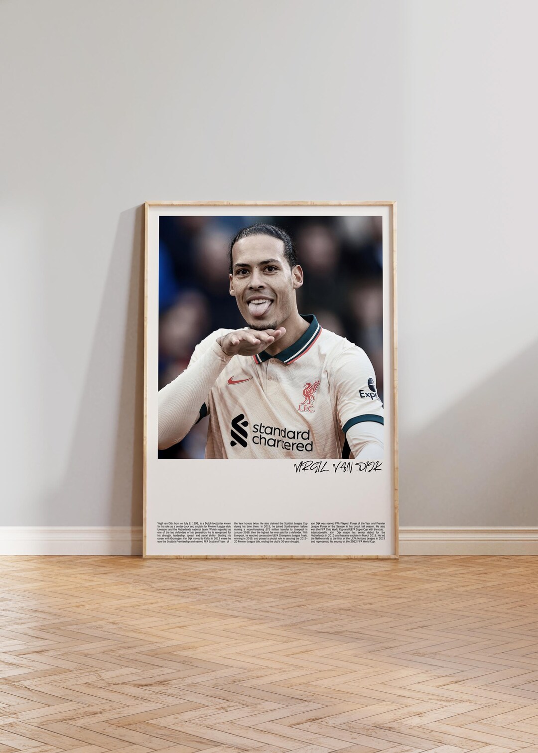 Virgil Van Dijk Poster Retro Magazine Style Minimalist Poster Soccer ...