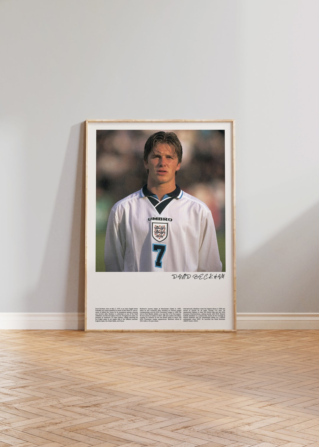 David Beckham Poster First Cap for England Vintage Magazine Style ...