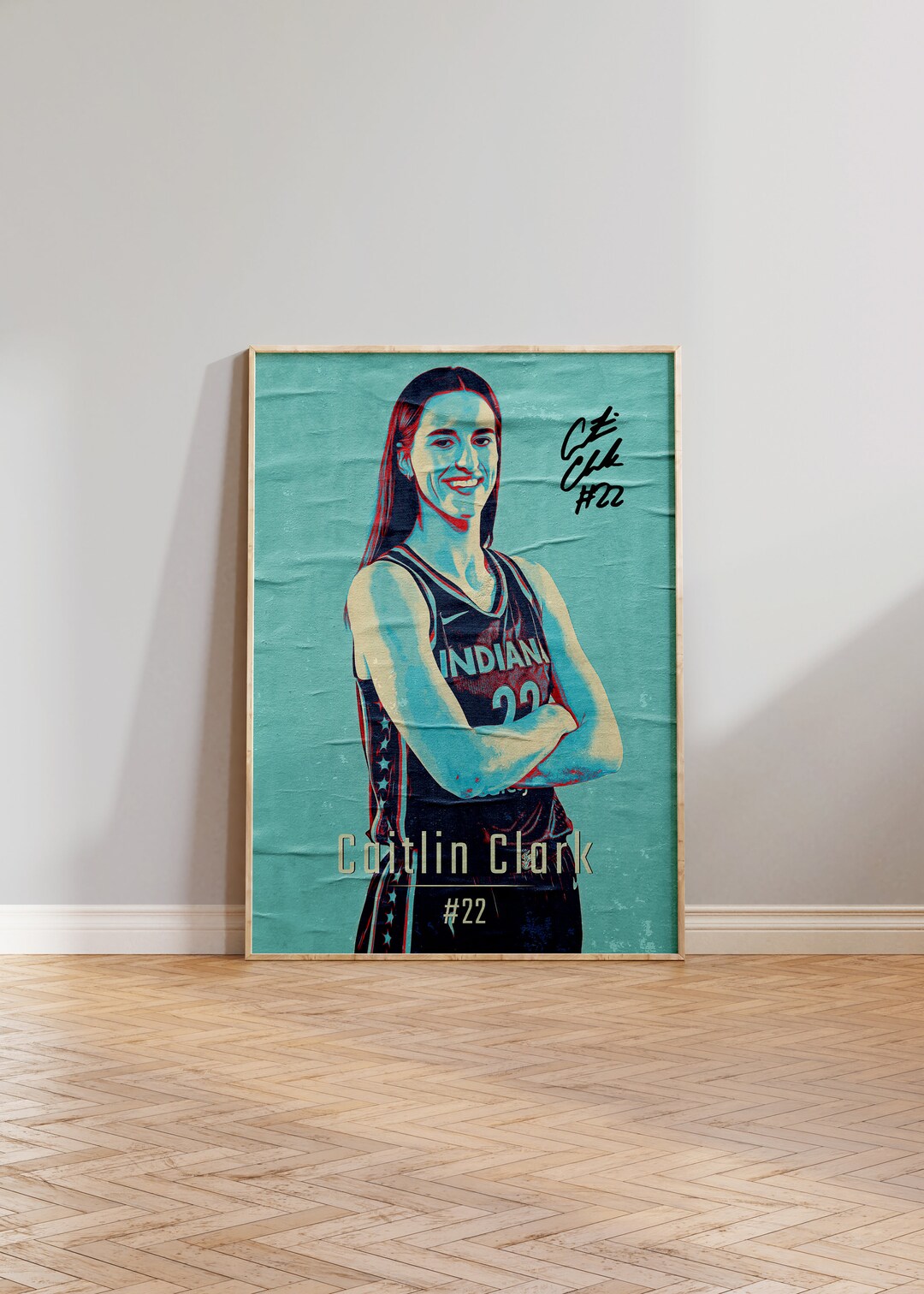 Caitlin Clark Signed Vintage Poster Basketball SCC-5 - Etsy