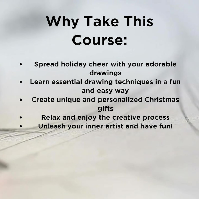 Cute Christmas Character Drawing Course: Step-by-step (digital Download ...