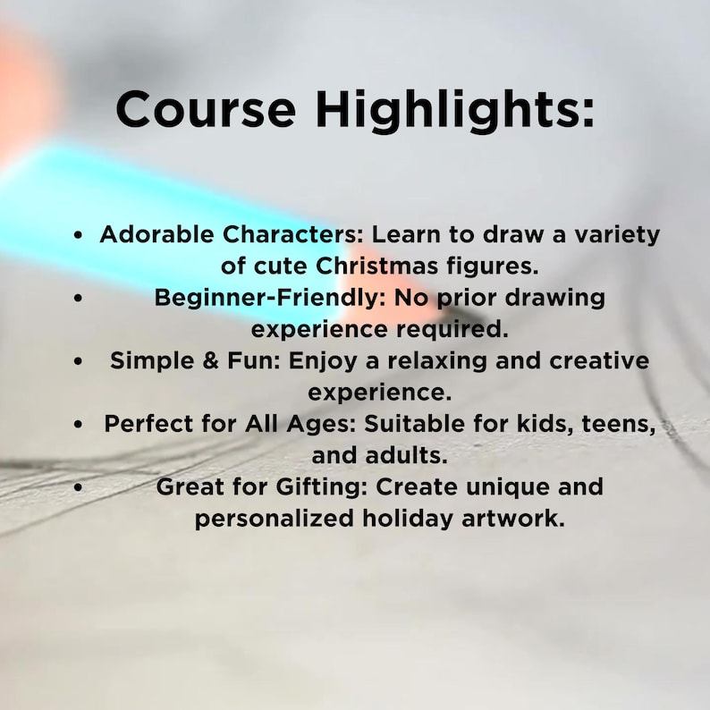 Cute Christmas Character Drawing Course: Step-by-step (digital Download ...