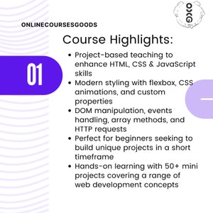 Online Learning: 50 Projects in 50 Days - HTML, CSS & Javascript for Web Development DOM ...