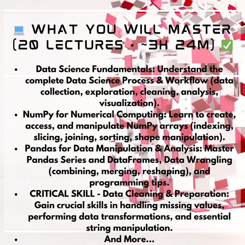 Data Science with Python: Master NumPy, Pandas & Matplotlib Course - Etsy Portugal