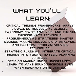 Critical Thinking Skills for Managers Sharpen Decision-making, Problem ...