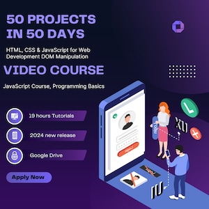 Online Learning: 50 Projects in 50 Days - HTML, CSS & Javascript for Web Development DOM ...