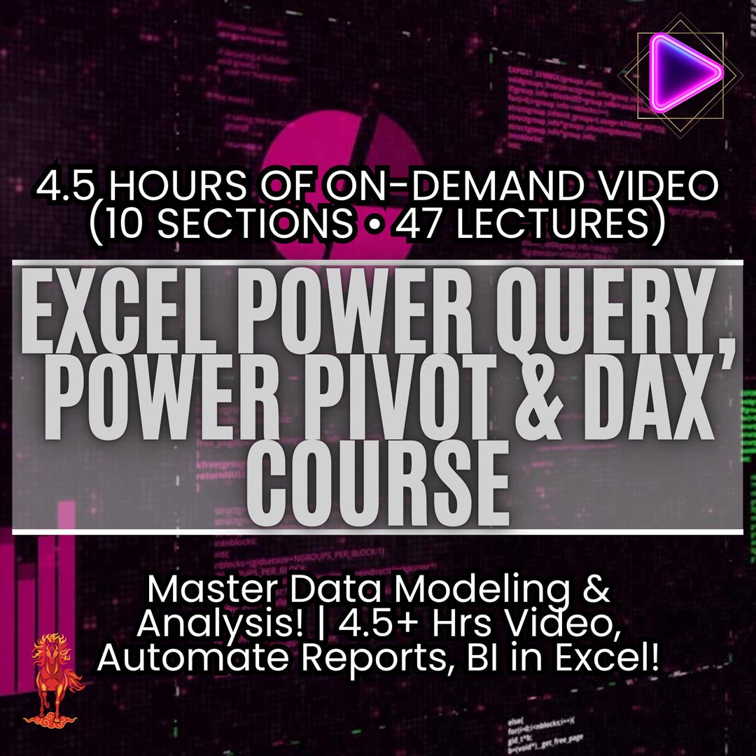 Excel Power Query, Power Pivot & DAX: Data Modeling Video Course - Etsy ...