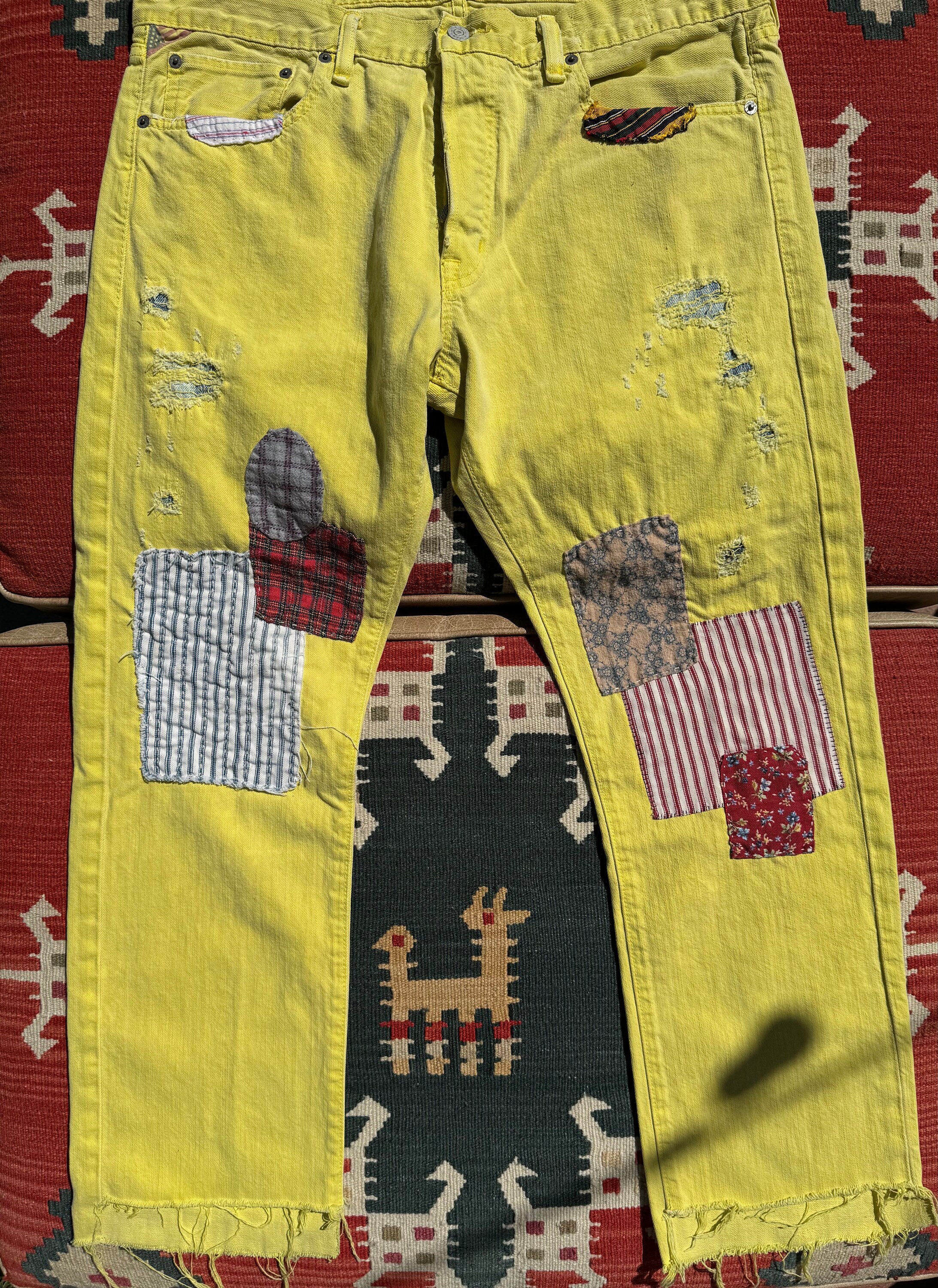 Ralph Lauren Denim& Supply Yellow Jeans Slim W 36x32 38x29 - Etsy