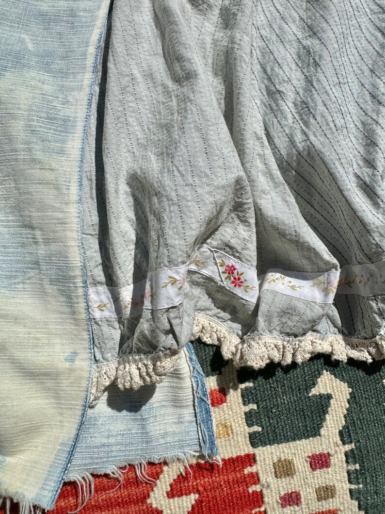 Indian Rags Country Boho Style Cotton Skirt, Hand Painted and ...