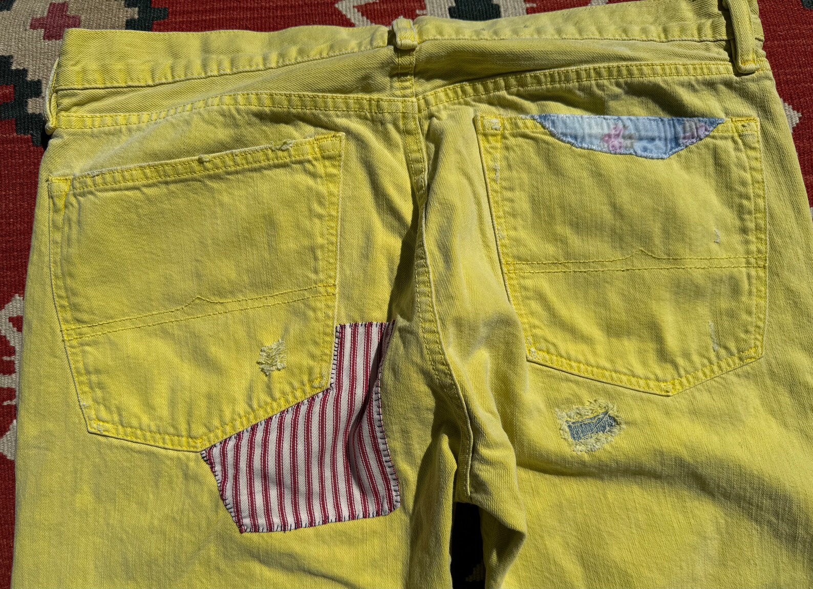 Ralph Lauren Denim& Supply Yellow Jeans Slim W 36x32 38x29 - Etsy