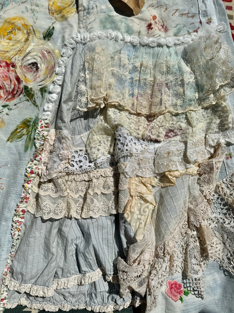 Indian Rags Country Boho Style Cotton Skirt, Hand Painted and ...