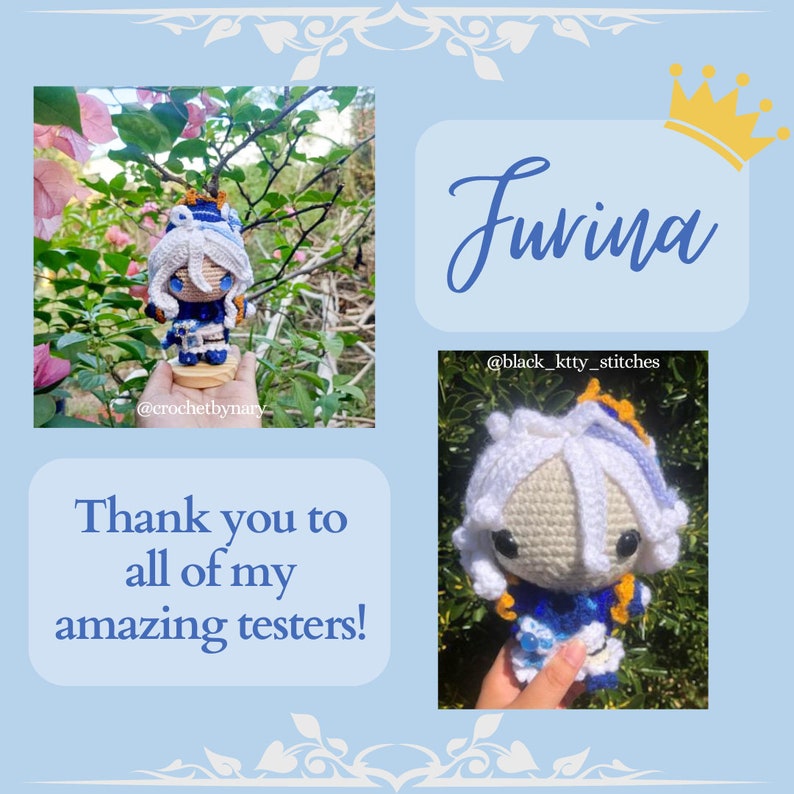Genshin Impact Furina Amigurumi PDF Pattern - Etsy