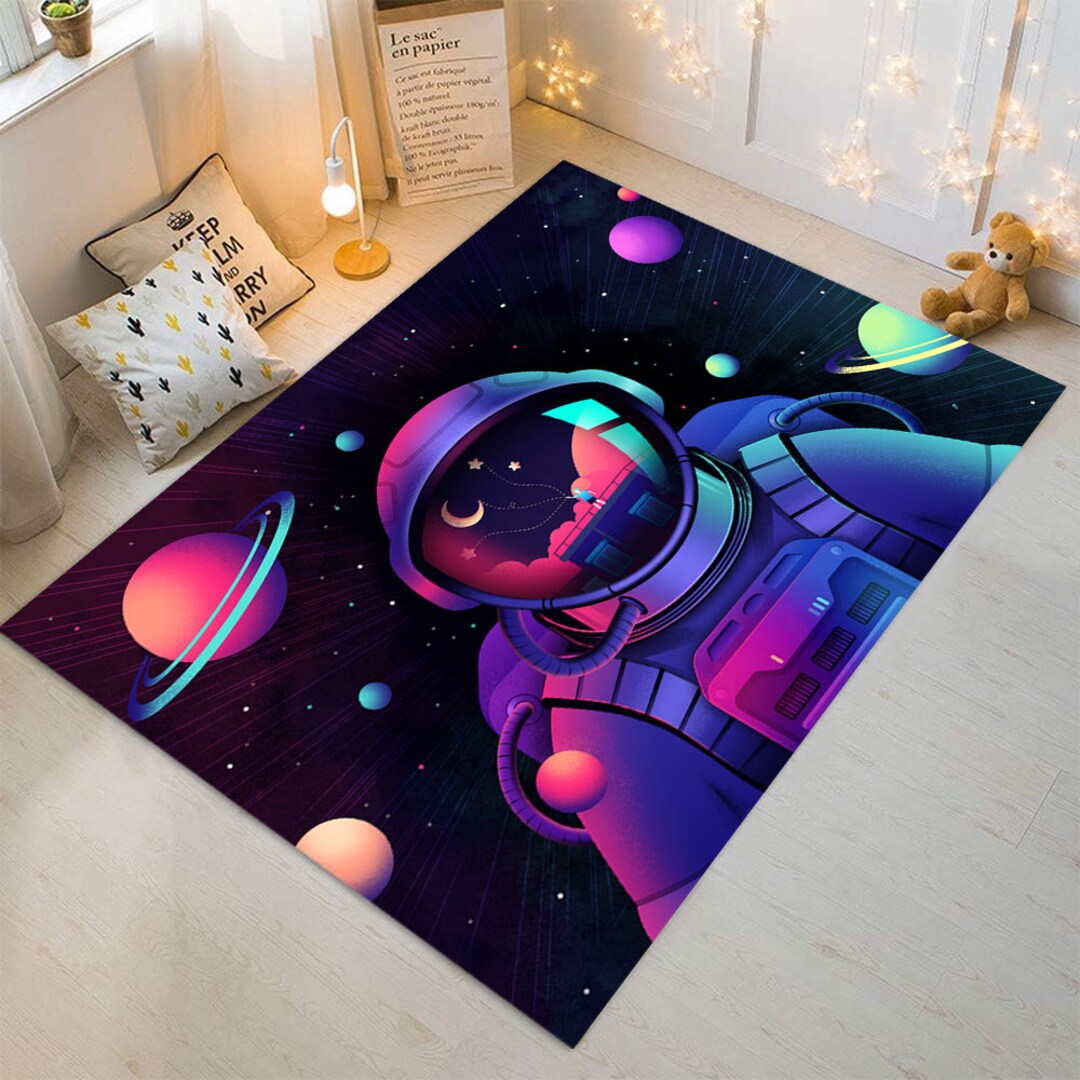 Astronauts,astronaut Rug, Space Rug, Galaxy Rug, Planet Rug,kids Decor ...