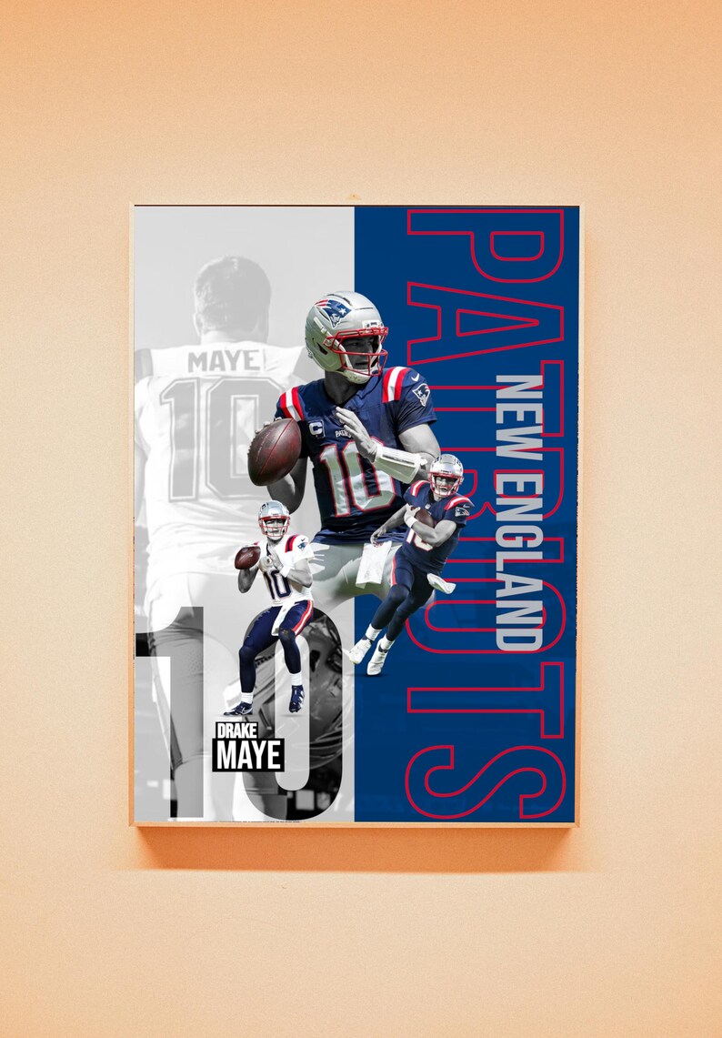 Drake Maye Poster - Football Wall Art Digital Download, High-resolution ...