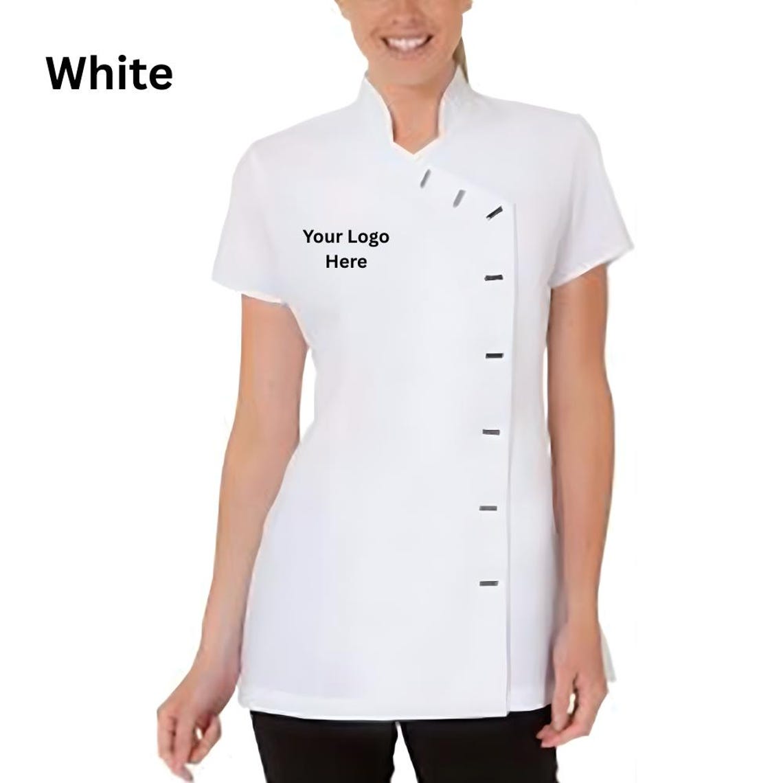 Custom Embroidered Beauty Tunic | Personalized Salon & Spa Uniform ...