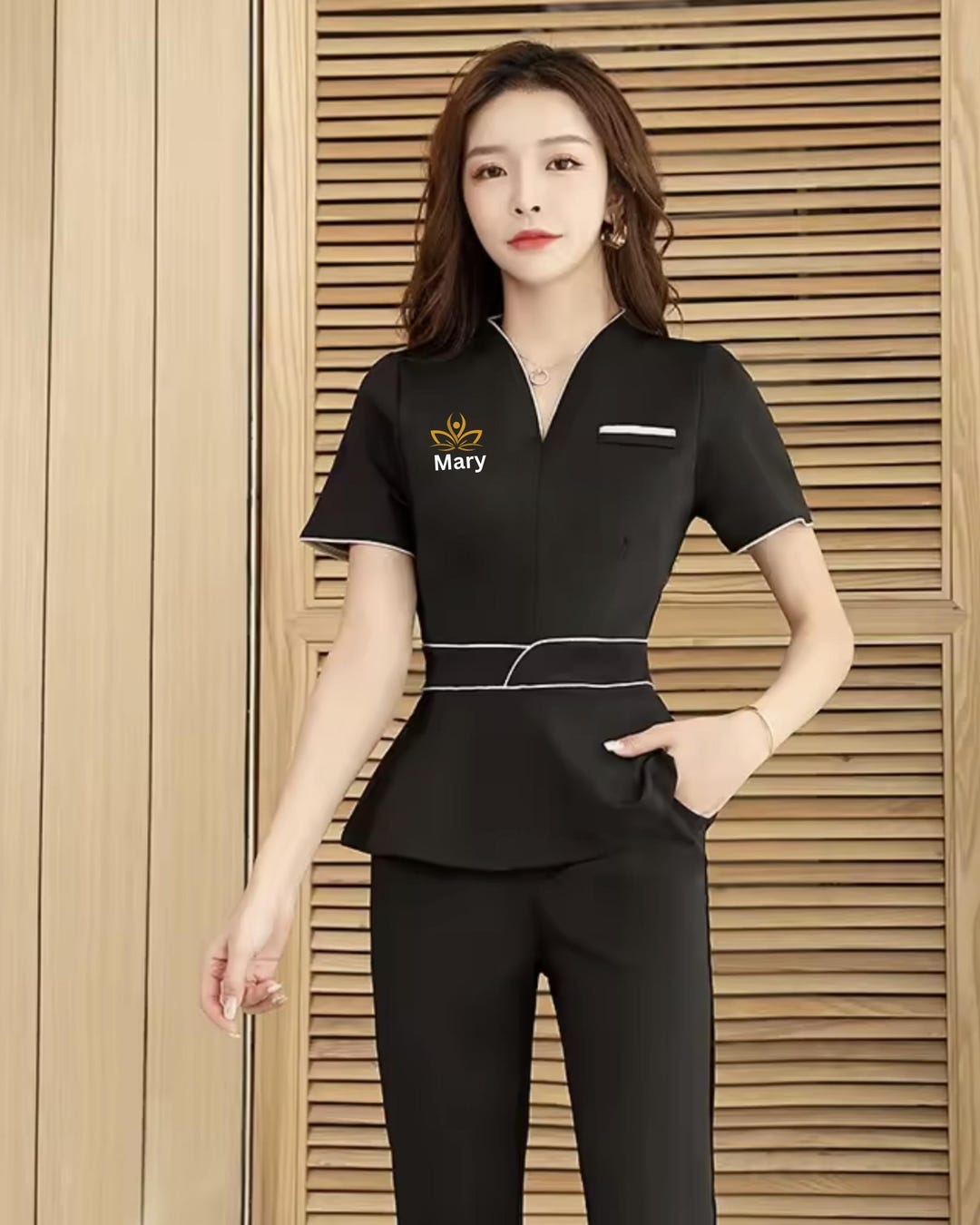 Spa Uniform Set, Custom Embroidery, Comfortable Salon Workwear - Etsy