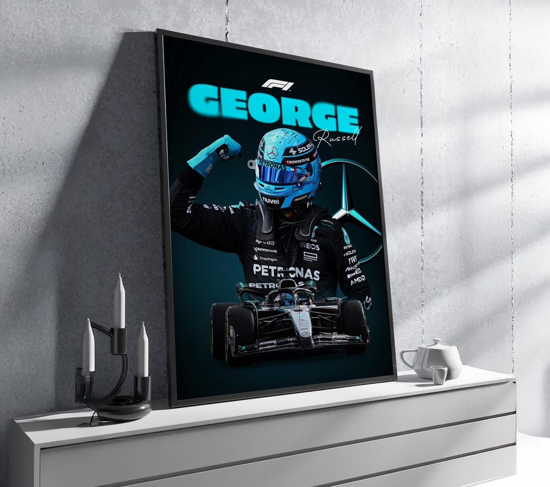 George Russell F1 Poster: Mercedes Racing Car Art (digital Download A4 ...