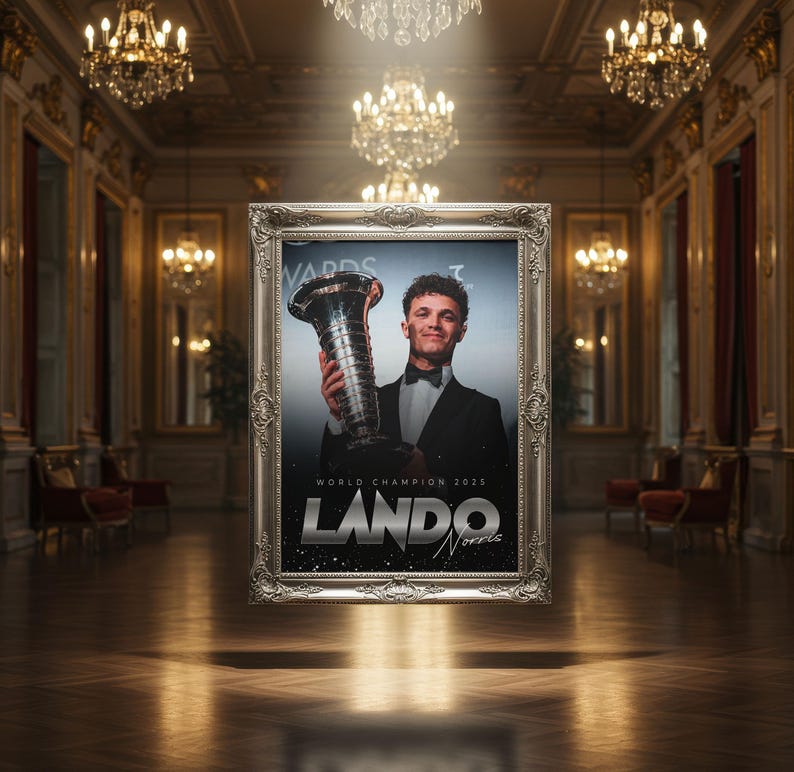 Lando Norris World Champion 2025 Trophy Poster - Etsy