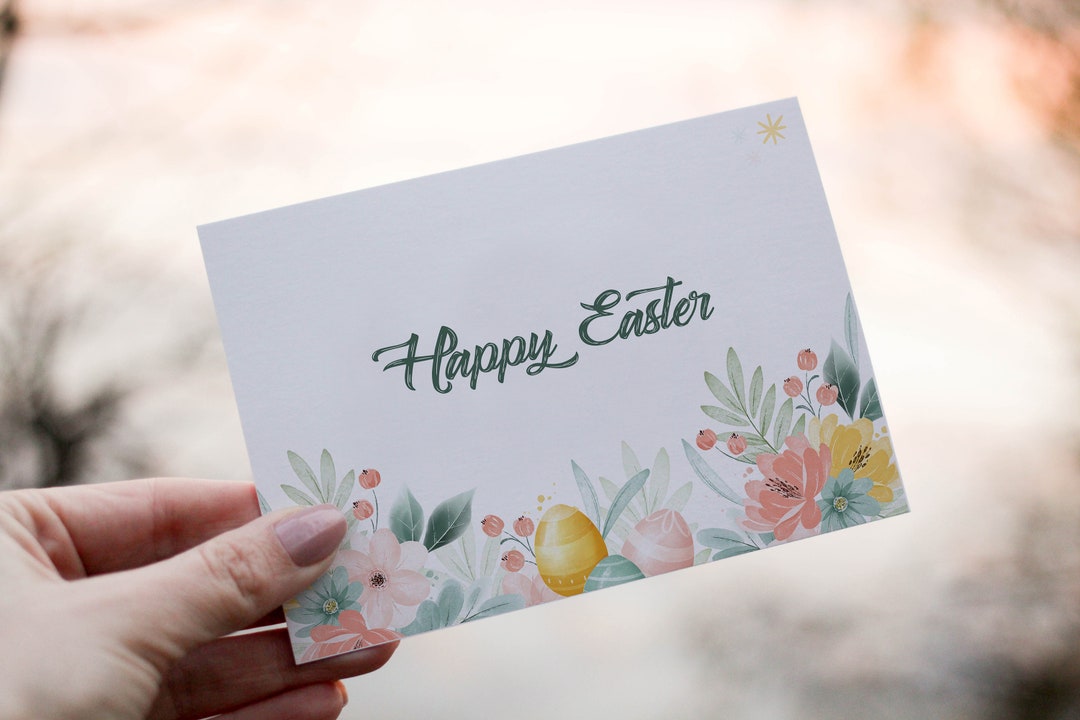 Happy Easter Printable Card, Instant Download, DIY Easter Card, Easter ...