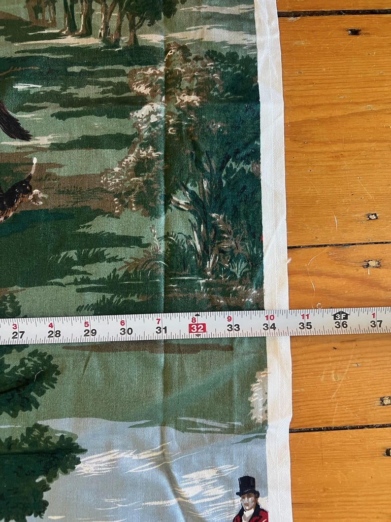 1988 Fox Hunting Print Fabric 54”x34” - Etsy