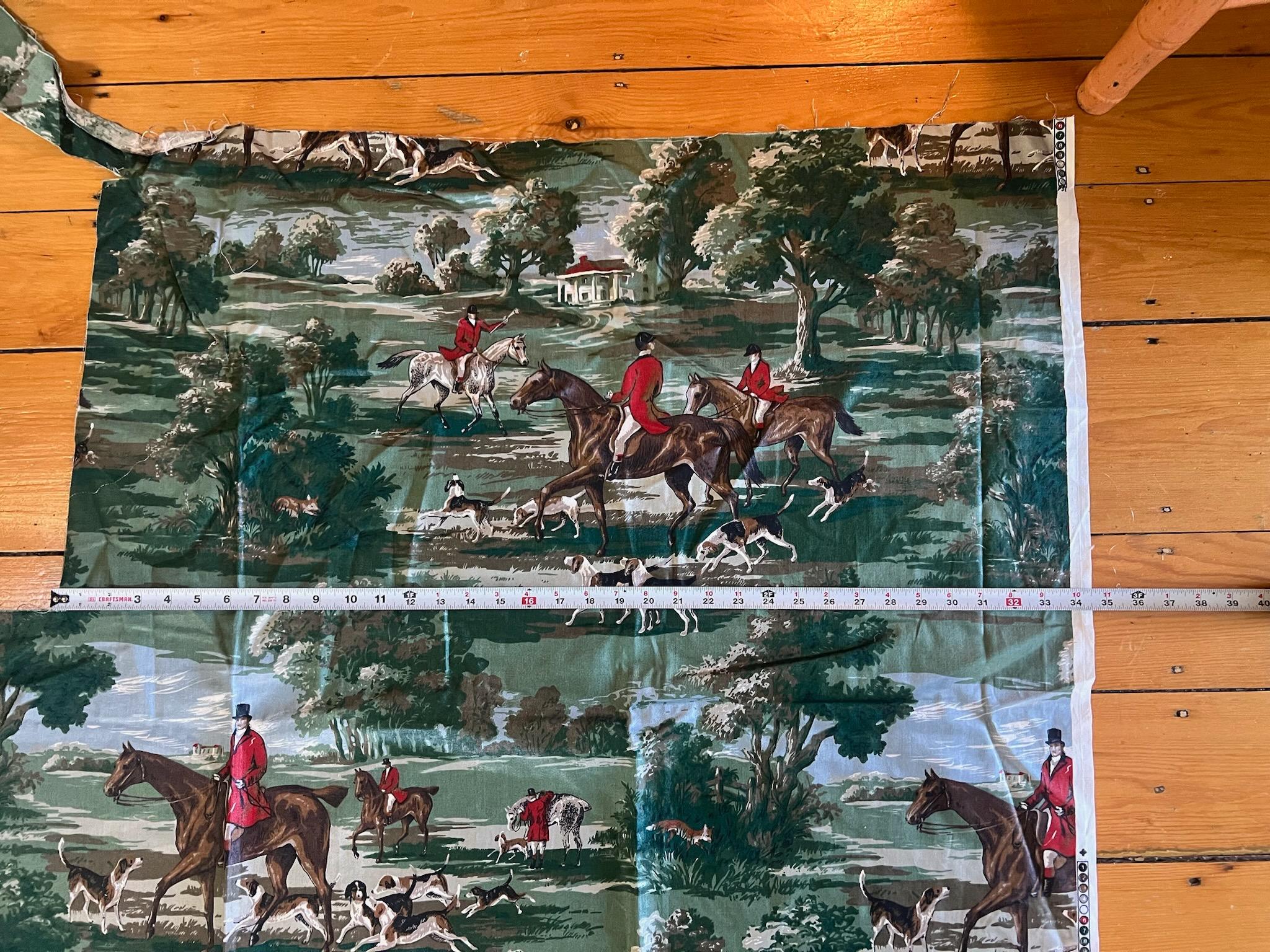 1988 Fox Hunting Print Fabric 54”x34” - Etsy