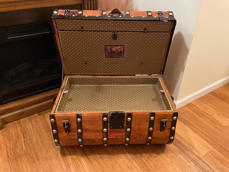 Refinished Jenny Lind Antique Trunk Circa 1850 With Tray - Etsy