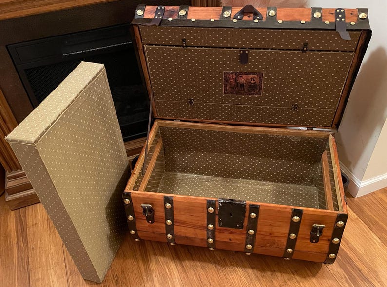 Restored Jenny Lind Antique Trunk Circa 1850 With Tray - Etsy