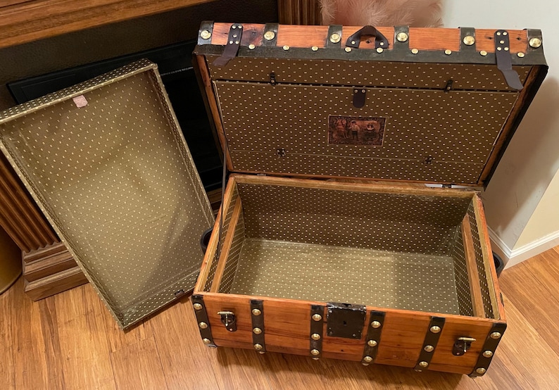 Restored Jenny Lind Antique Trunk Circa 1850 With Tray - Etsy