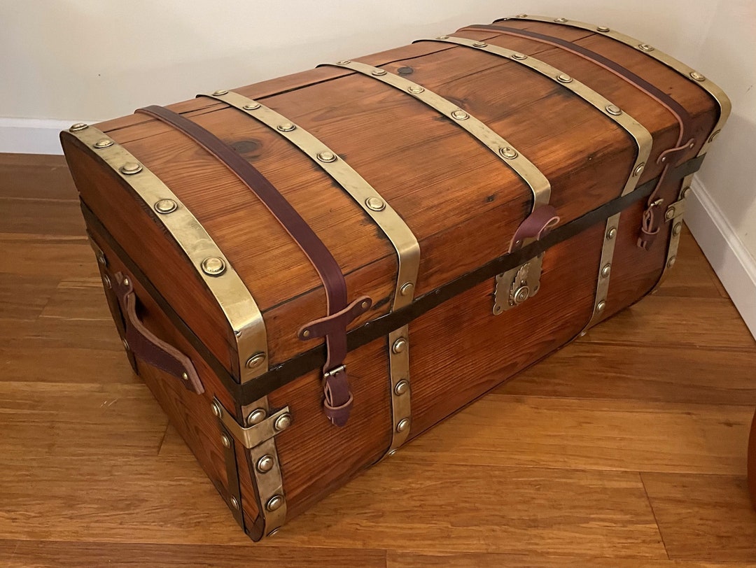 Restored Jenny Lind Antique Trunk Circa 1850 With Tray & Key - Etsy