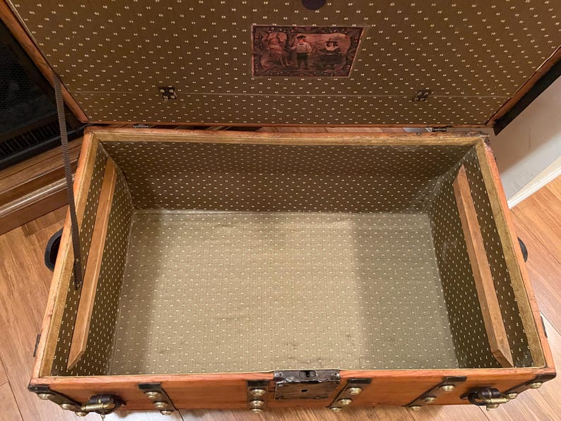 Restored Jenny Lind Antique Trunk Circa 1850 With Tray - Etsy