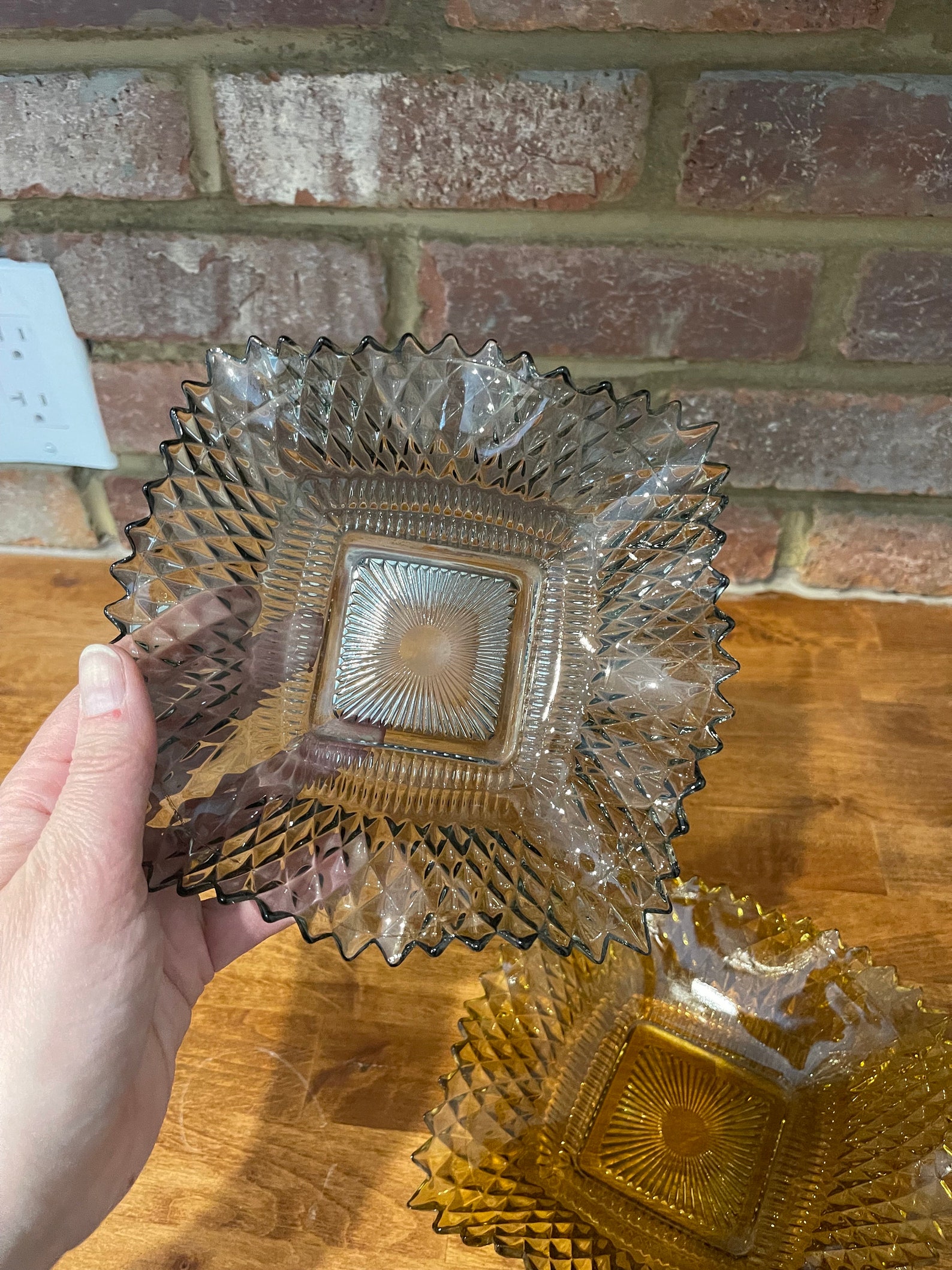 Federal Glass Candy Dish, Ruffled Edge Candy Dish, Vintage Candy Dish ...