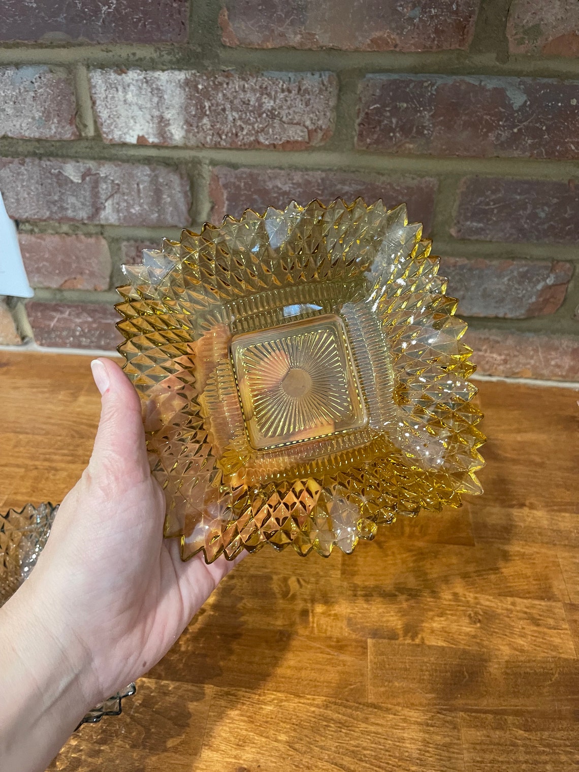 Federal Glass Candy Dish, Ruffled Edge Candy Dish, Vintage Candy Dish ...