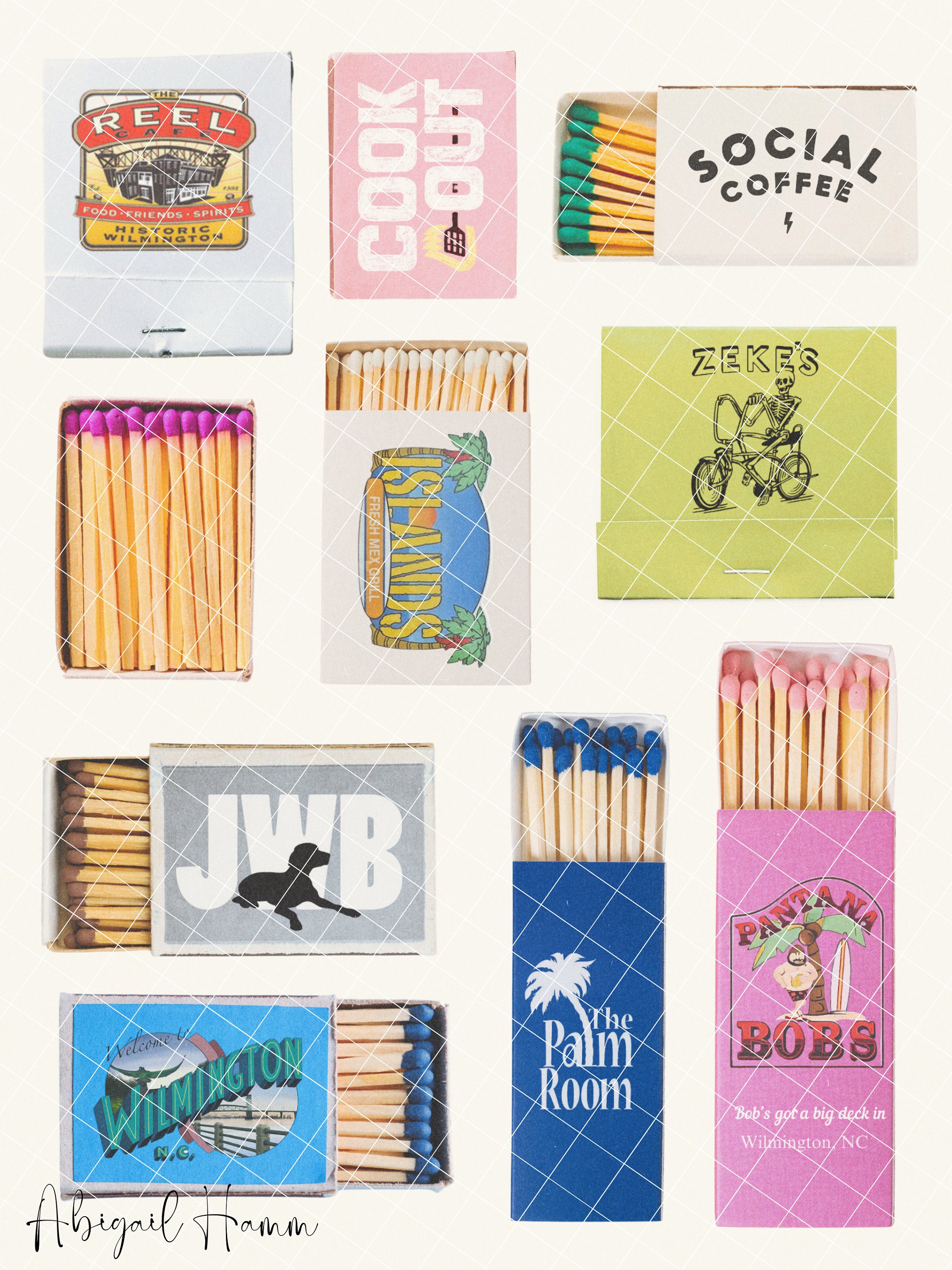 Wilmington, North Carolina Matchbook Print | Coastal Wall Art | Digital ...