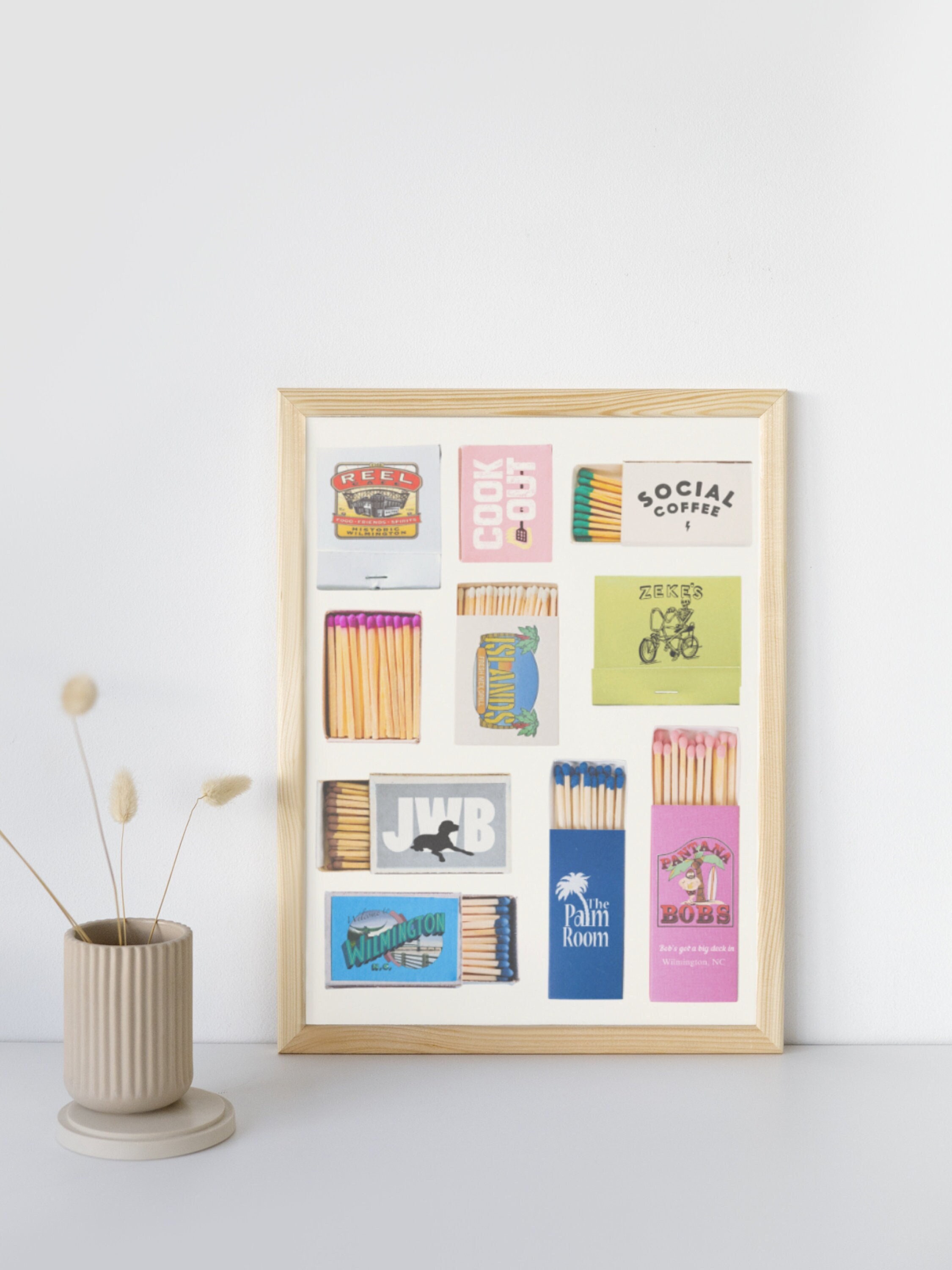 Wilmington, North Carolina Matchbook Print | Coastal Wall Art | Digital ...