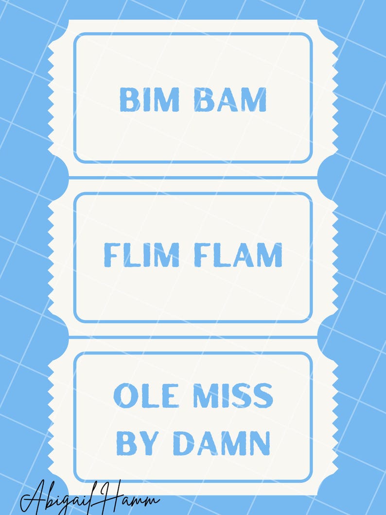 Ole Miss Ticket Print | Hotty Toddy | Oxford, Mississippi | INSTANT ...