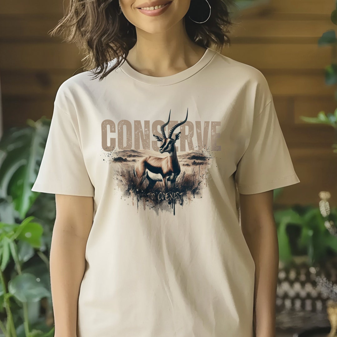 Recycled Organic Conservation Gazelle Tee Sustainable Eco-friendly ...