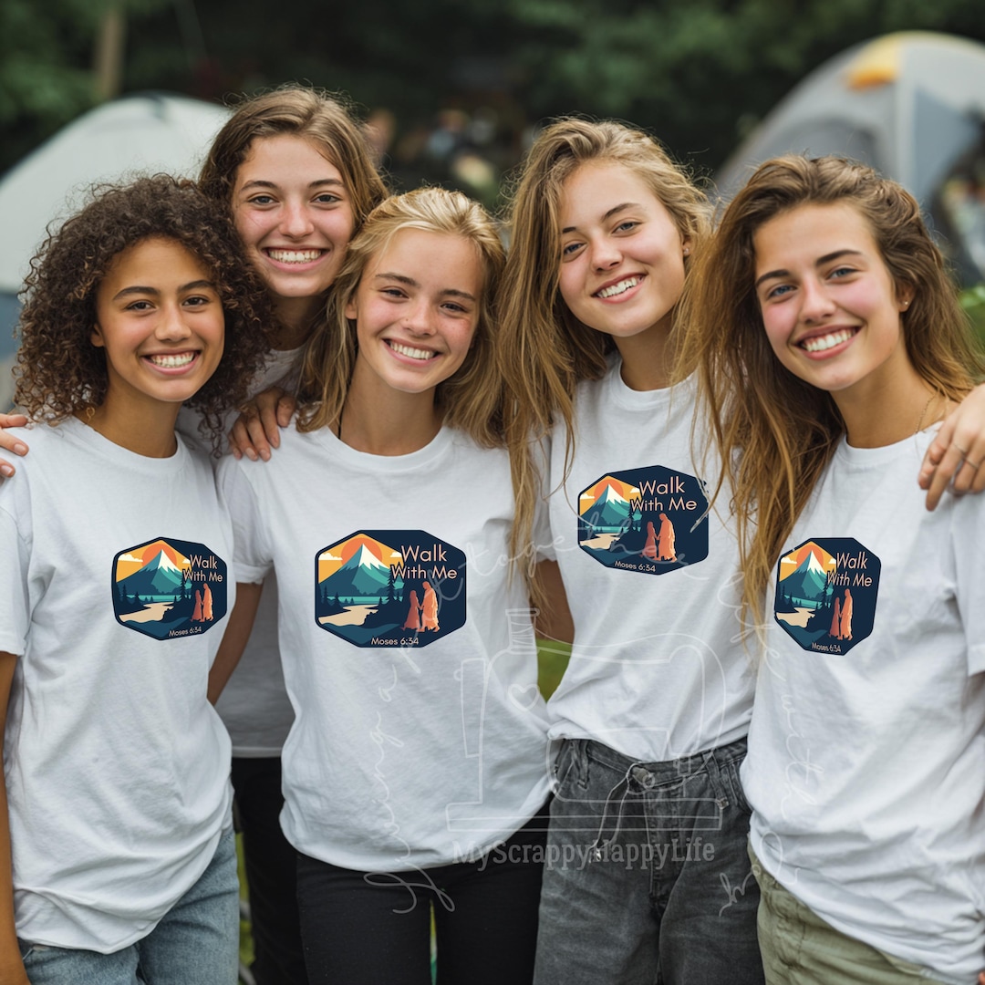 Walk With Me 2026 Youth Theme Tee | Girls Camp Clothing Scripture LDS ...