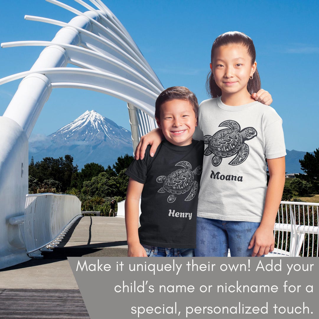 Maori Sea Turtle Kids T-shirt Custom Ta Moko Art Aotearoa Top New ...