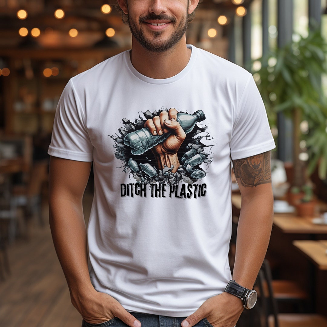 Ditch the Plastic T-shirt Street Art Style Eco Friendly T Shirt ...