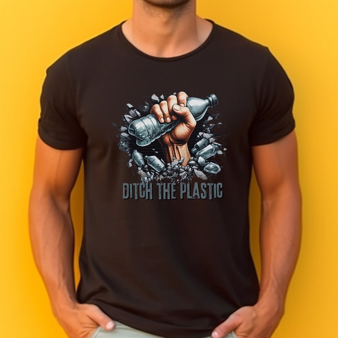 Ditch the Plastic Recycled T-shirt Street Art Style Eco Friendly T ...